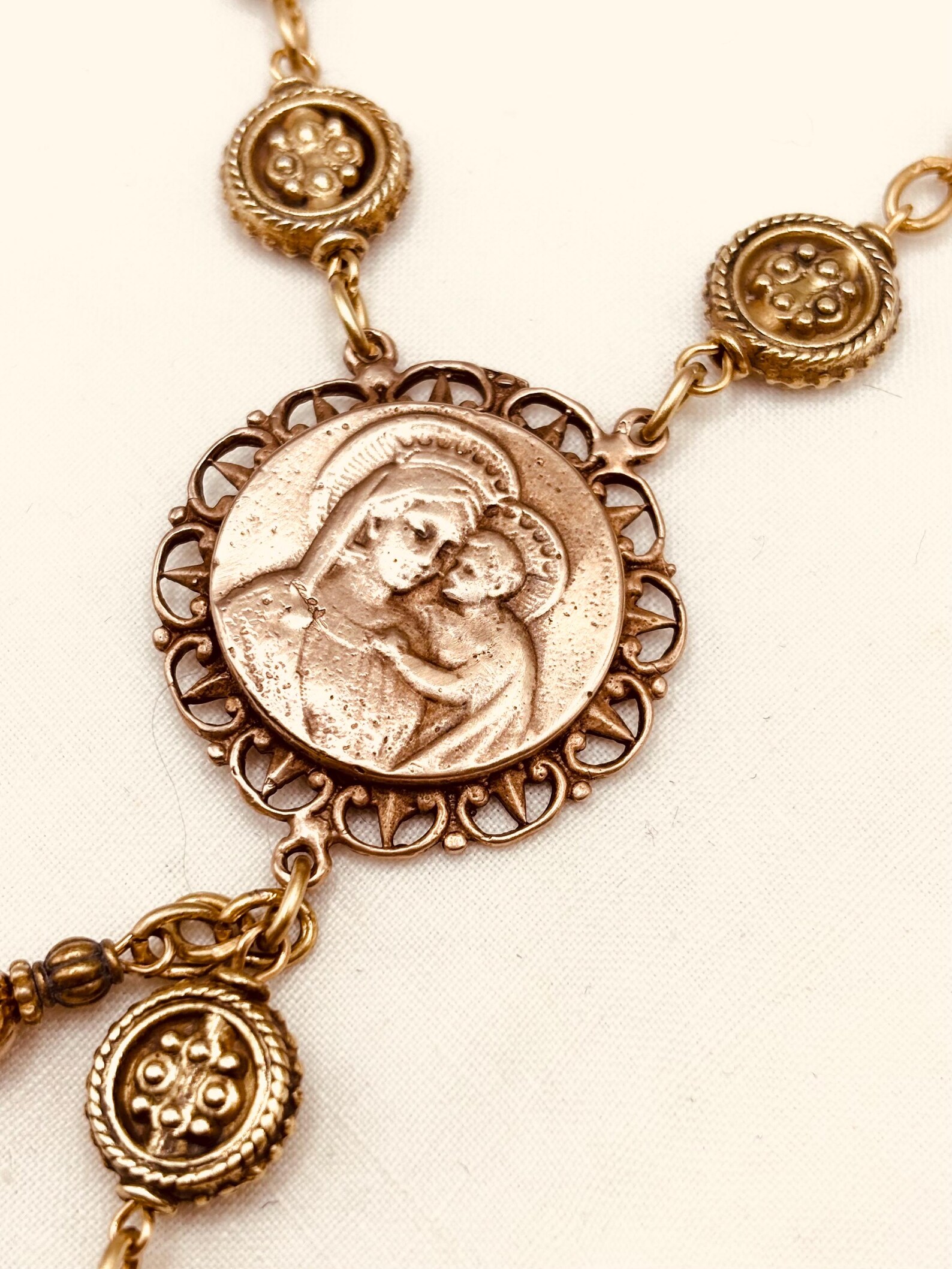 ROSARY ~ St. Bernadette ~ Madonna & Child ~ French Crucifix ~ Crystal ...