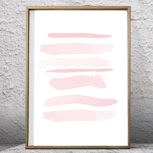 Pink Watercolor Abstract Art Print Minimalist Art Pink Wall - Etsy