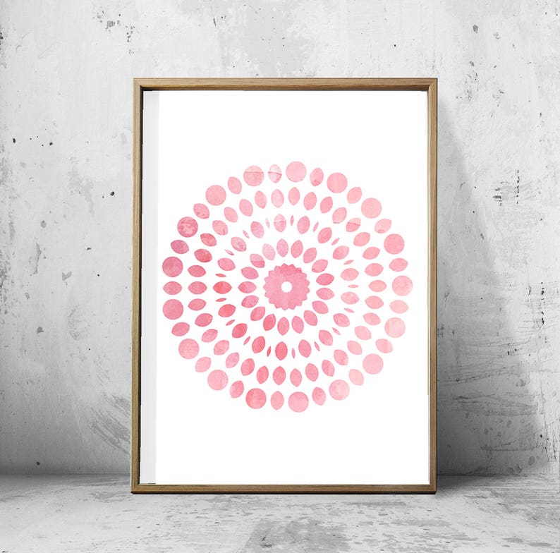 Pink art Prints Set of 4 Wall art Abstract Watercolor | Etsy