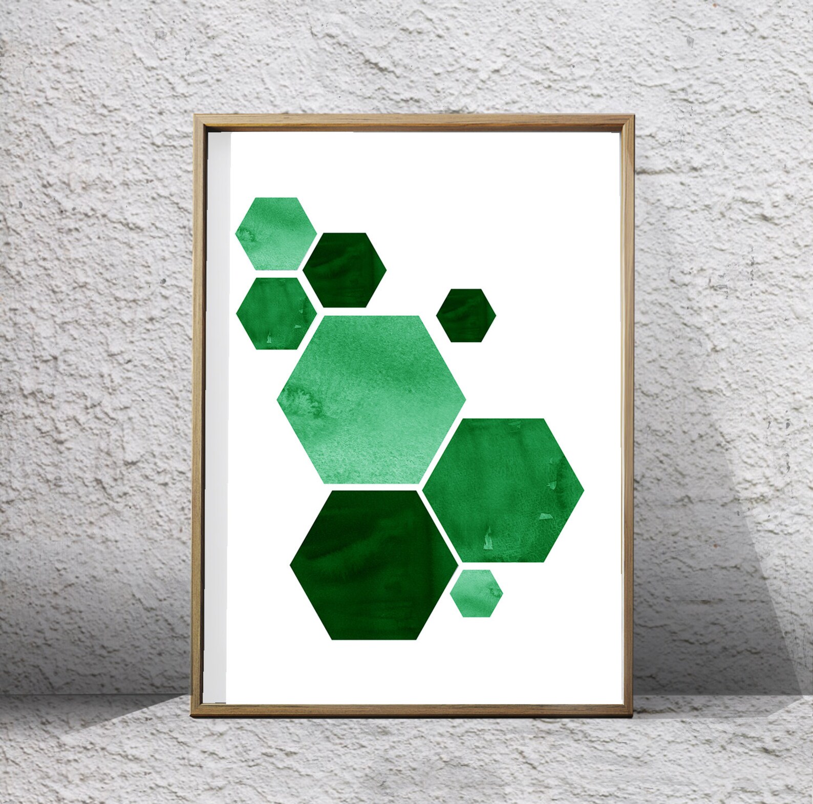Abstract Prints Set, Emerald Green Abstract Wall Art, Large Abstract ...