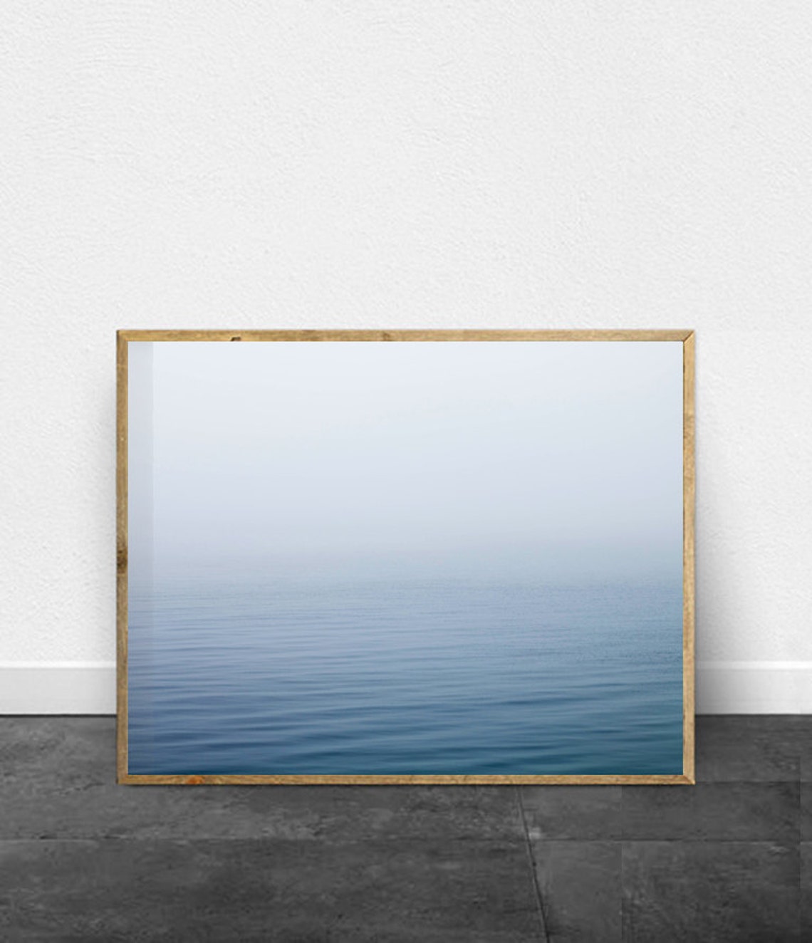 Blue Ocean Art Print Blue Sea Minimalist Poster Blue Wall Art - Etsy