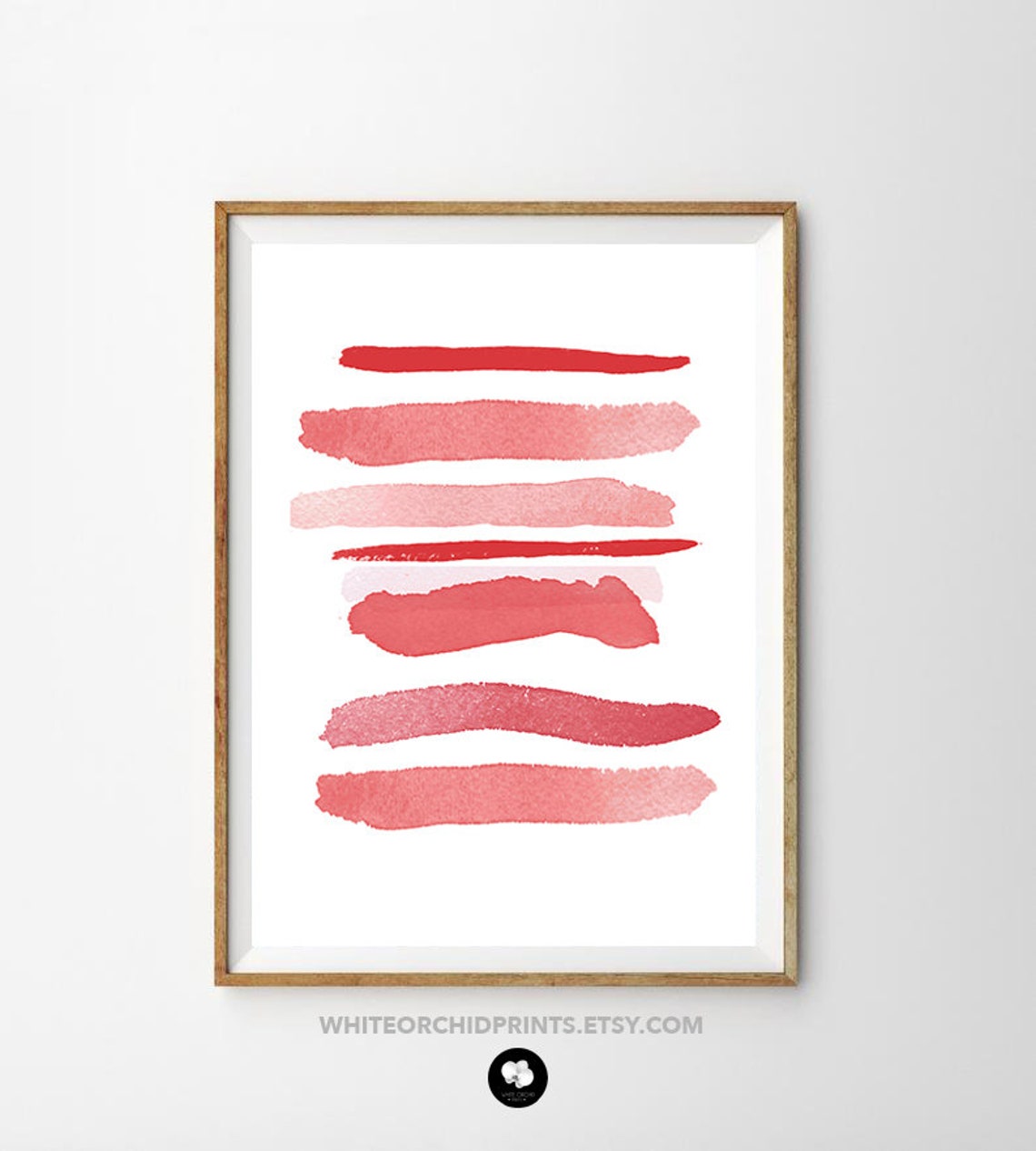 Blush Pink Stripes Print Abstract Art Minimalist Poster Red | Etsy