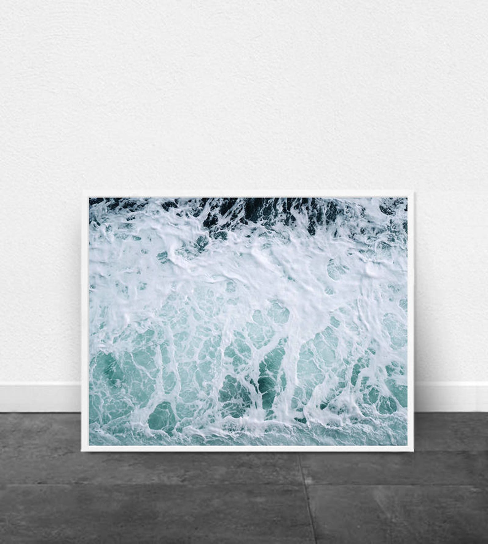 Sea Foam Waves Art Print Ocean Ar Water Minimalist Poster - Etsy