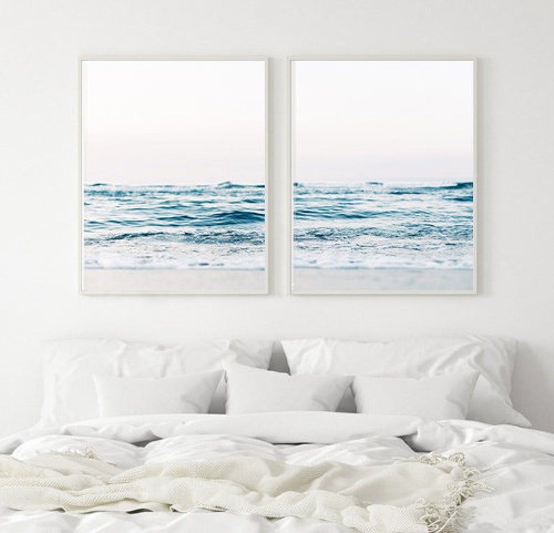 Set of 2 Ocean Prints Beach Art Prints Coastal Decor Waves Art | Etsy
