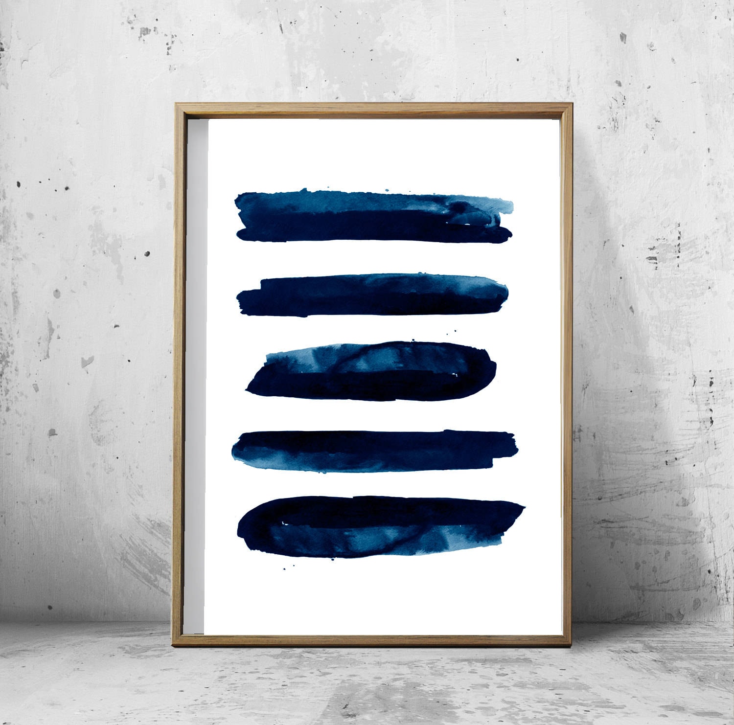 Abstract Watercolor Prints Set of 6 Blue Wall art Minimalist | Etsy