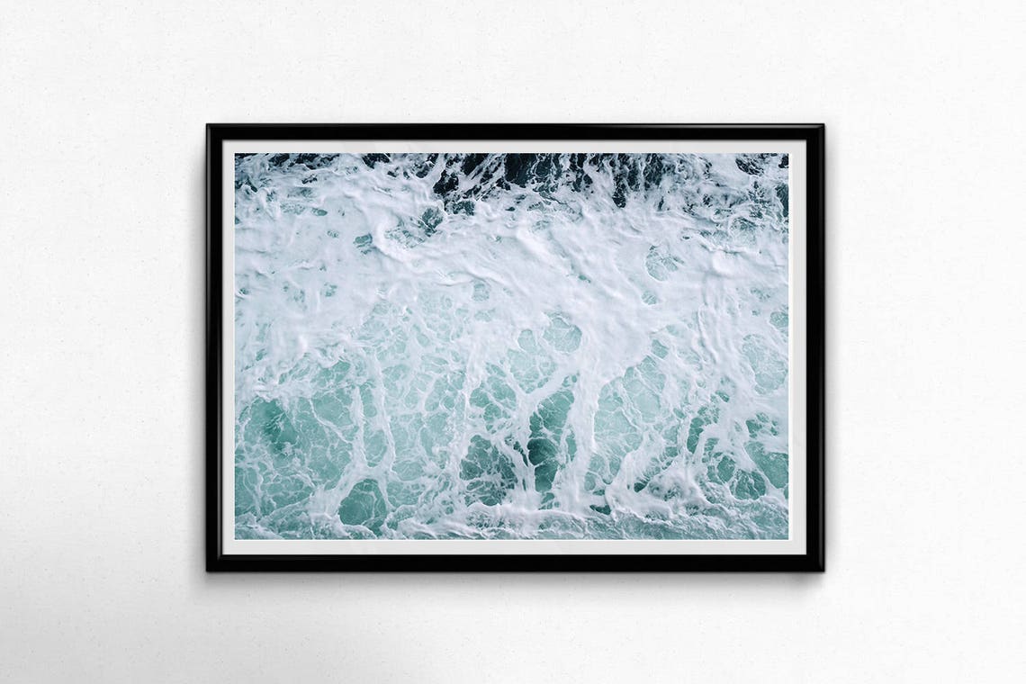Sea Foam Waves Art Print Ocean Ar Water Minimalist Poster - Etsy