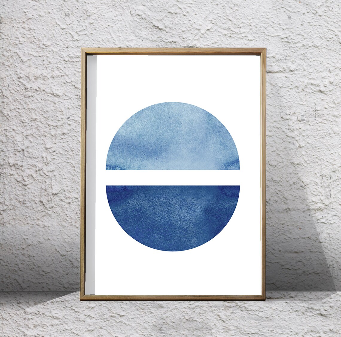 Abstract Watercolor Prints Set Blue Wall Art Geometric - Etsy