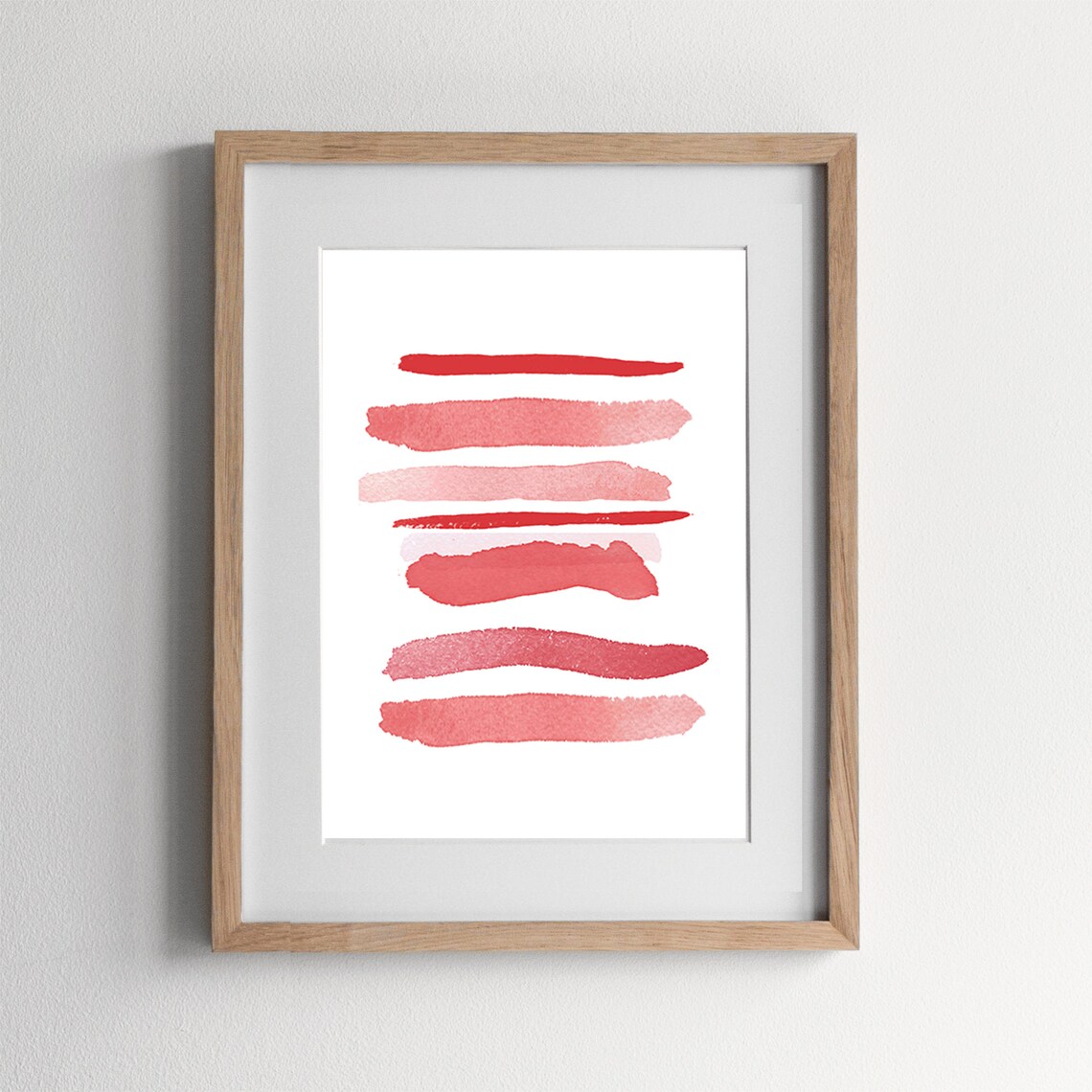 Blush Pink Stripes Print Abstract Art Minimalist Poster Red | Etsy