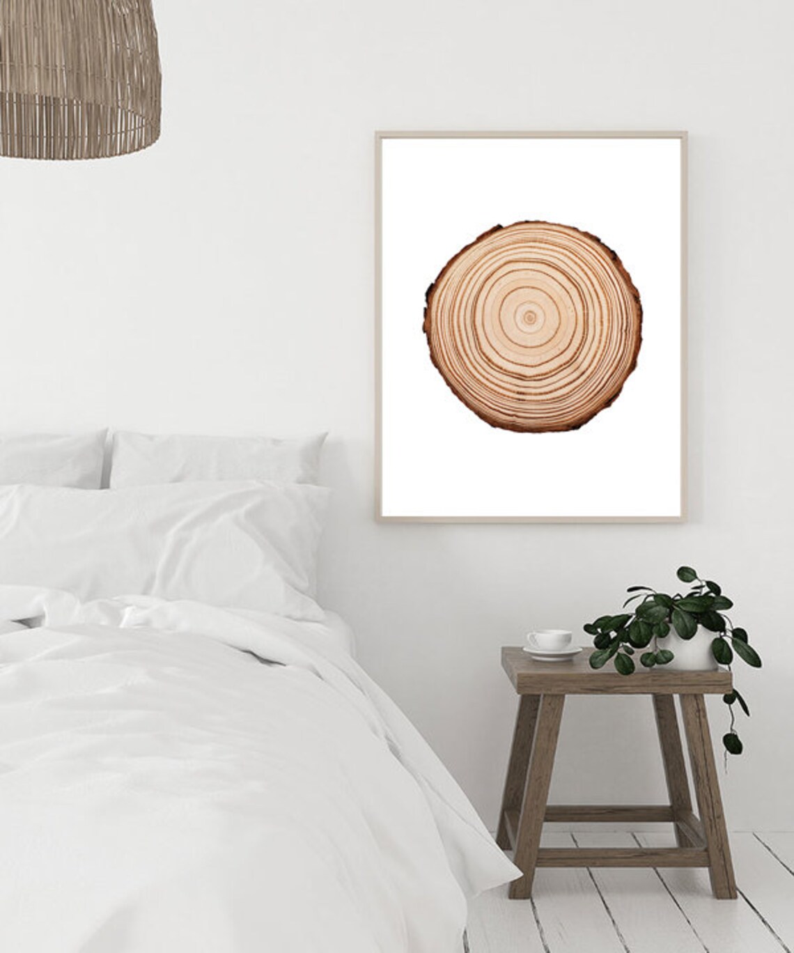 Rustic Wall Art, Tree Ring Print, Tree Cross Section Poster Minimalist ...