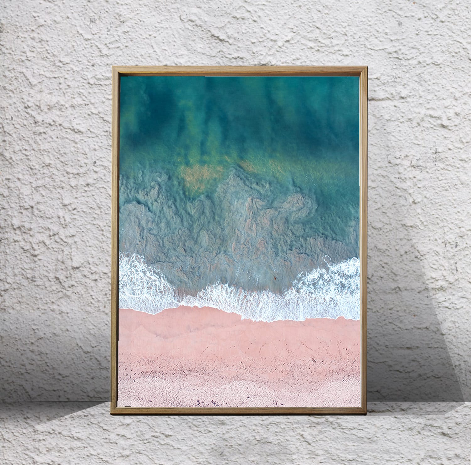 Ocean Print Turquoise Wall Art Blush Pink Art Print Waves Sea - Etsy