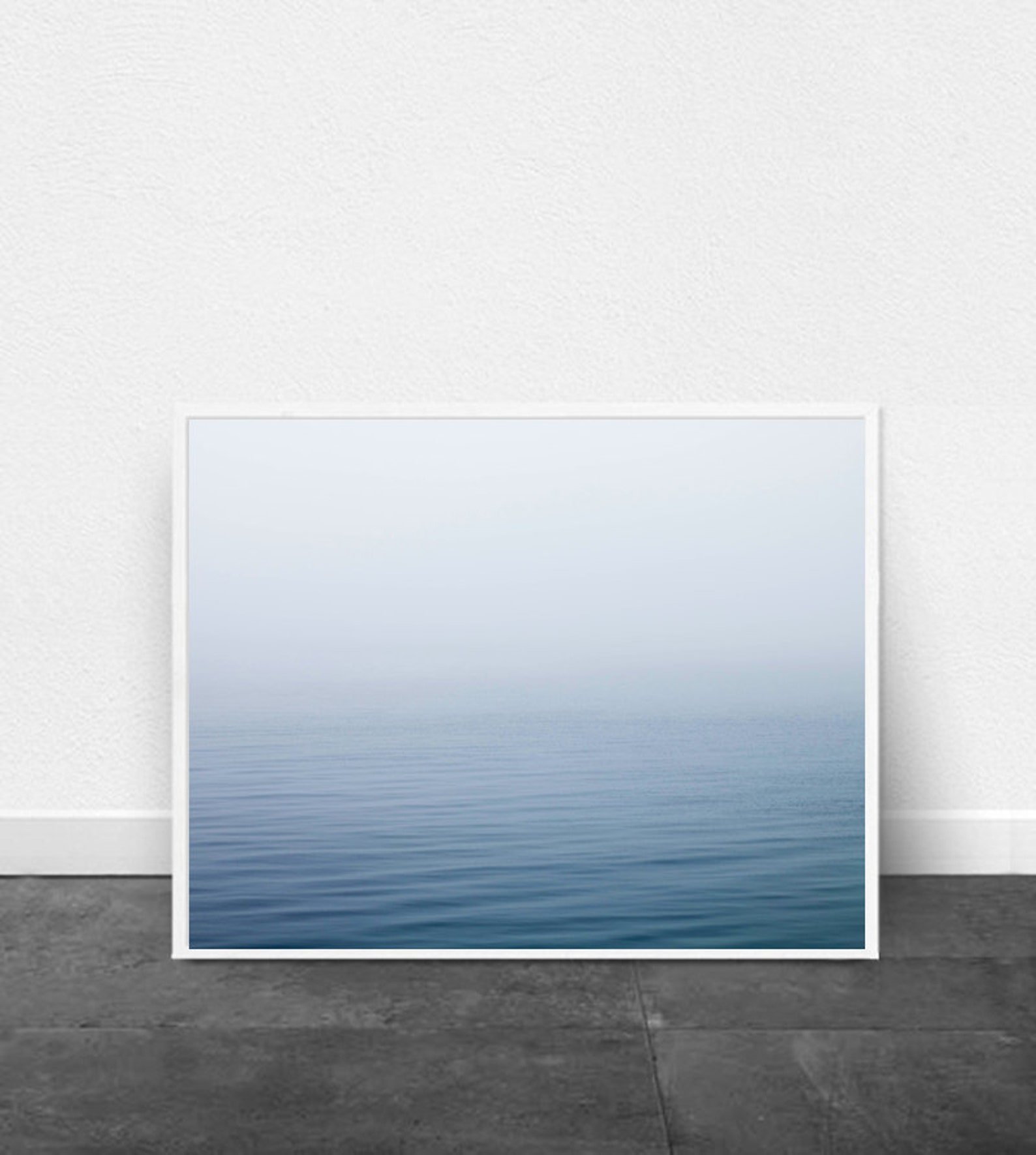 Blue Ocean Art Print Blue Sea Minimalist Poster Blue Wall Art - Etsy