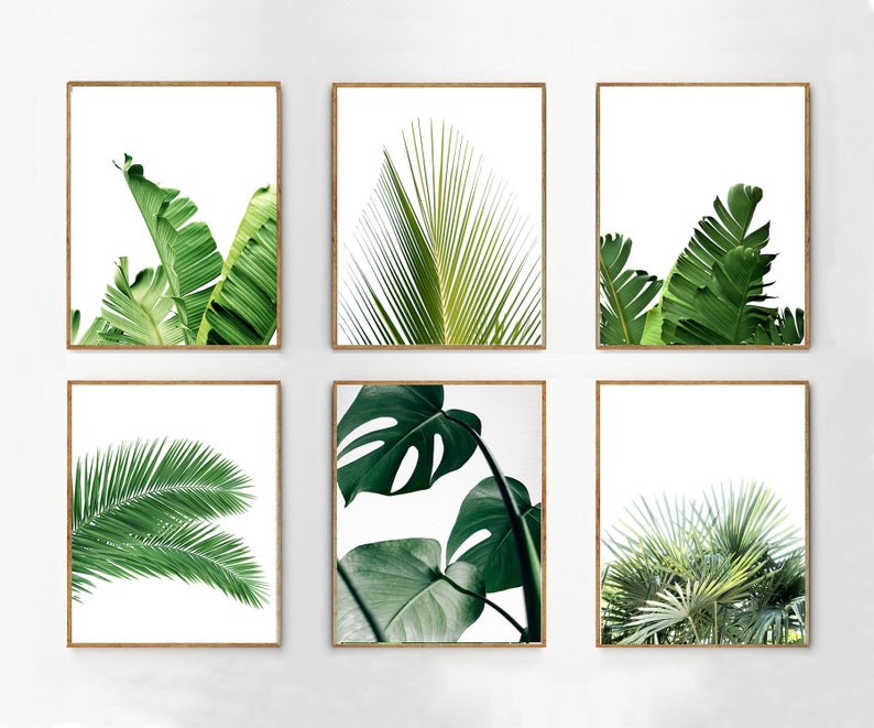 Tropical Leaf Prints Set Botanical Wall Art Nature Posters - Etsy