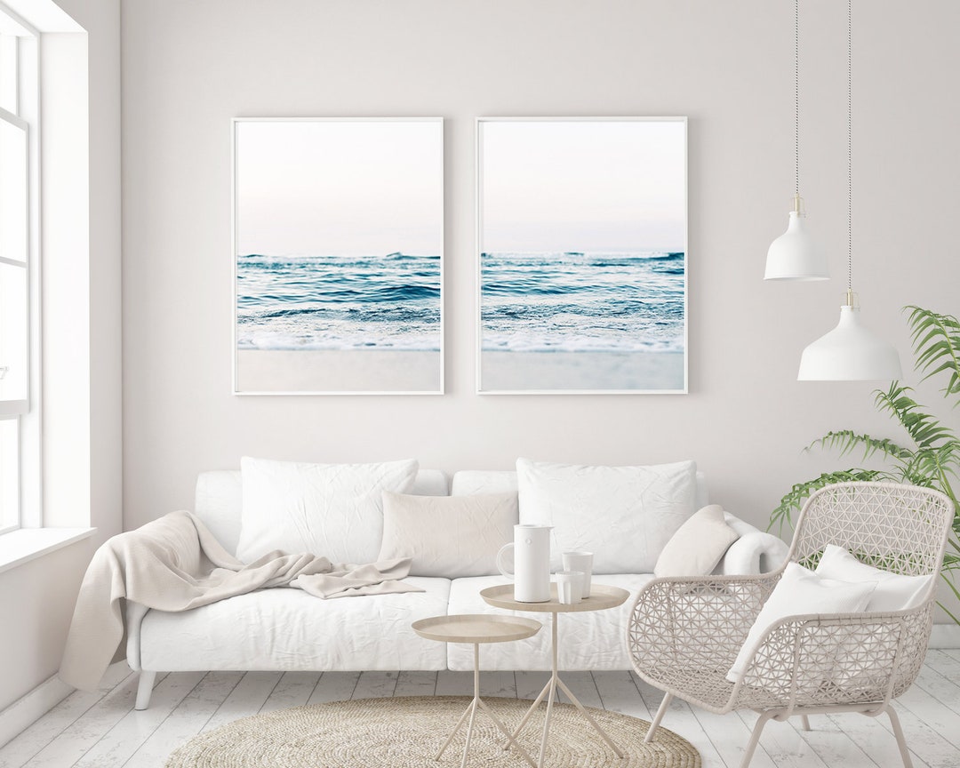 Set of 2 Ocean Prints Beach Art Prints Coastal Decor Waves Art Print ...