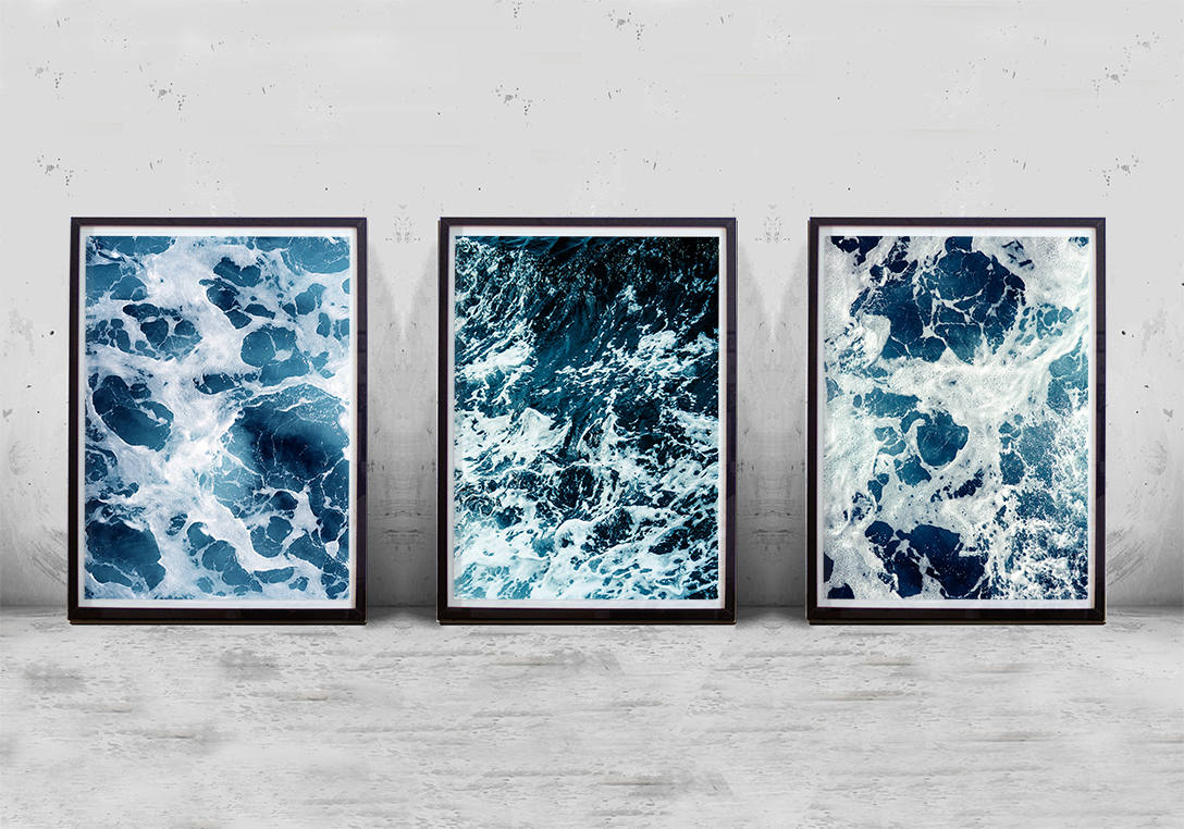 Ocean Prints Set Scandinavian Posters Waves Minimalist Art - Etsy