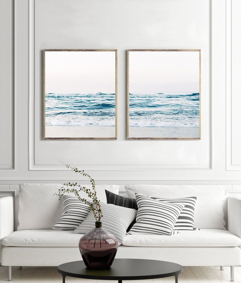 Set of 2 Ocean Prints Beach Art Prints Coastal Decor Waves Art | Etsy