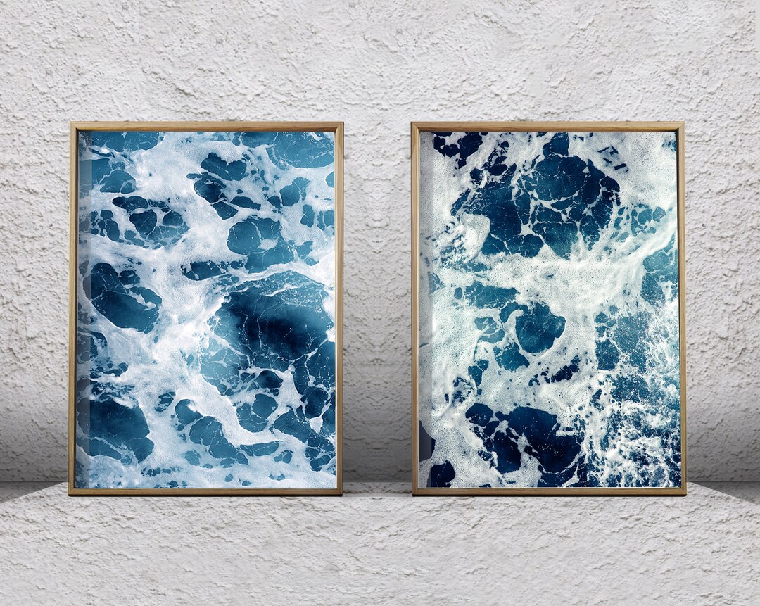 Ocean Prints Blue Wall Art Sea Foam Minimalist Posters Printable Art ...