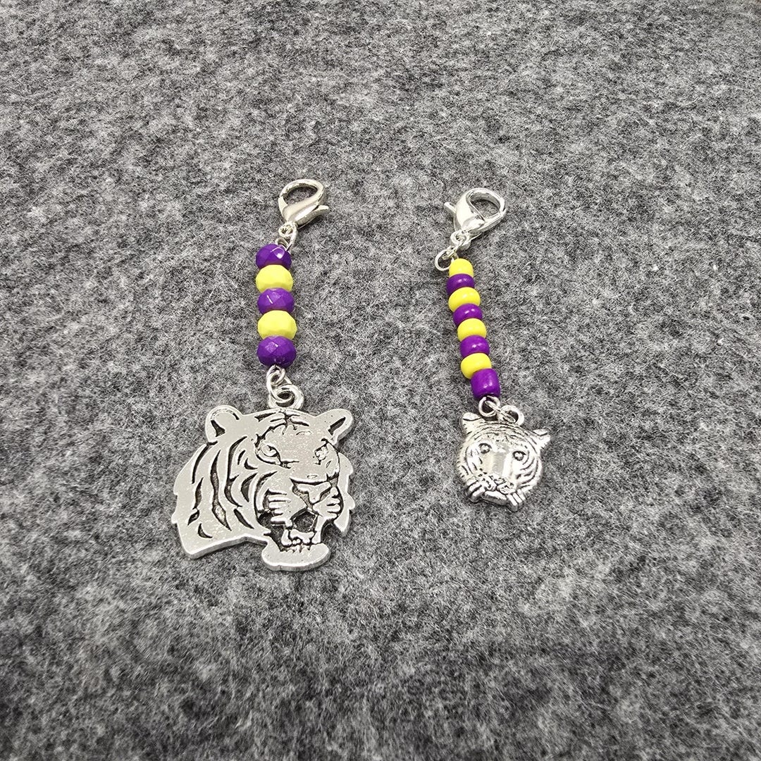 Louisiana Tigers LSU Zipper Pull Bag Charm, Purse Charm for Keychain ...