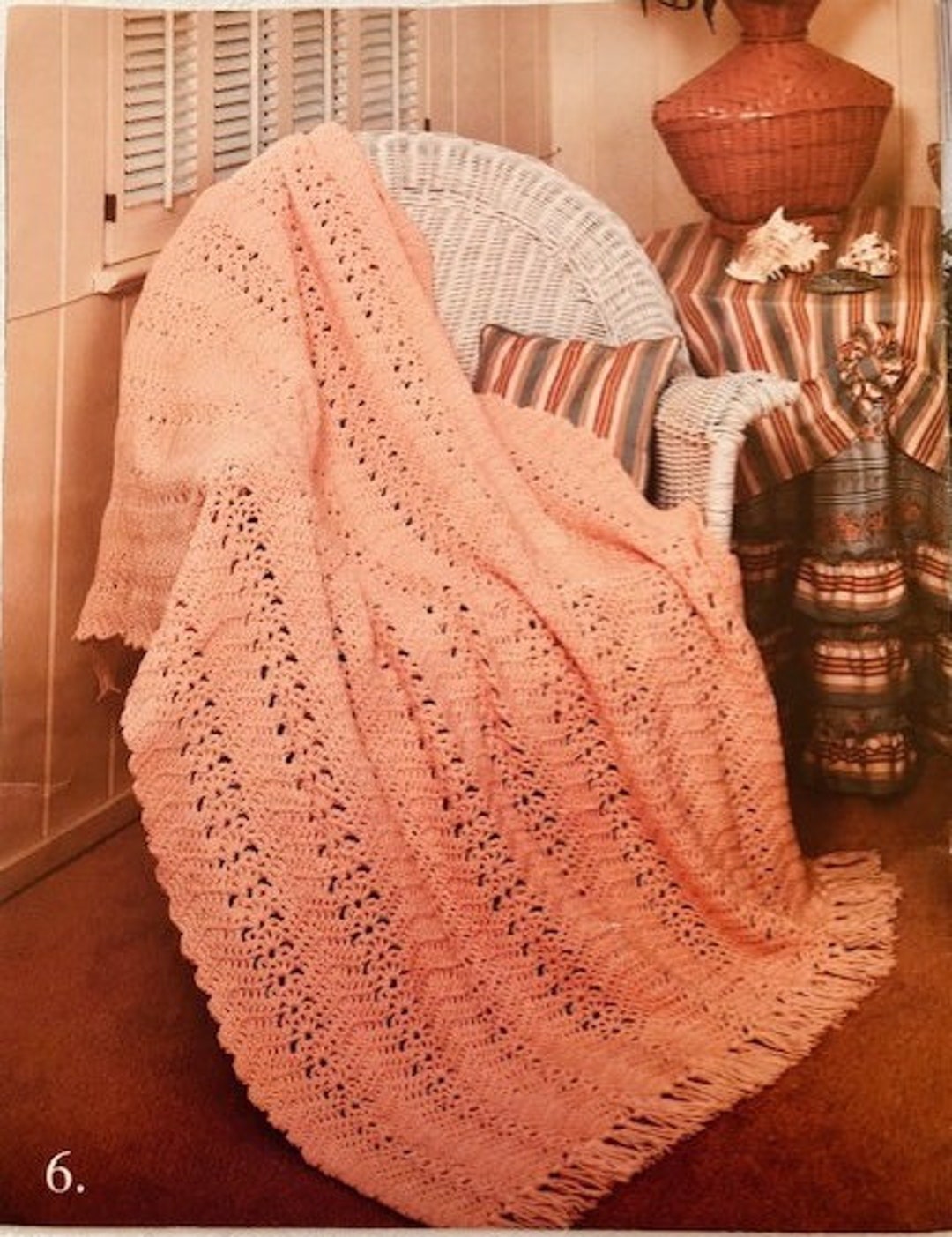 Crochet Shell Stitch Blanket Pattern, Vintage Afghan Throw (digital ...