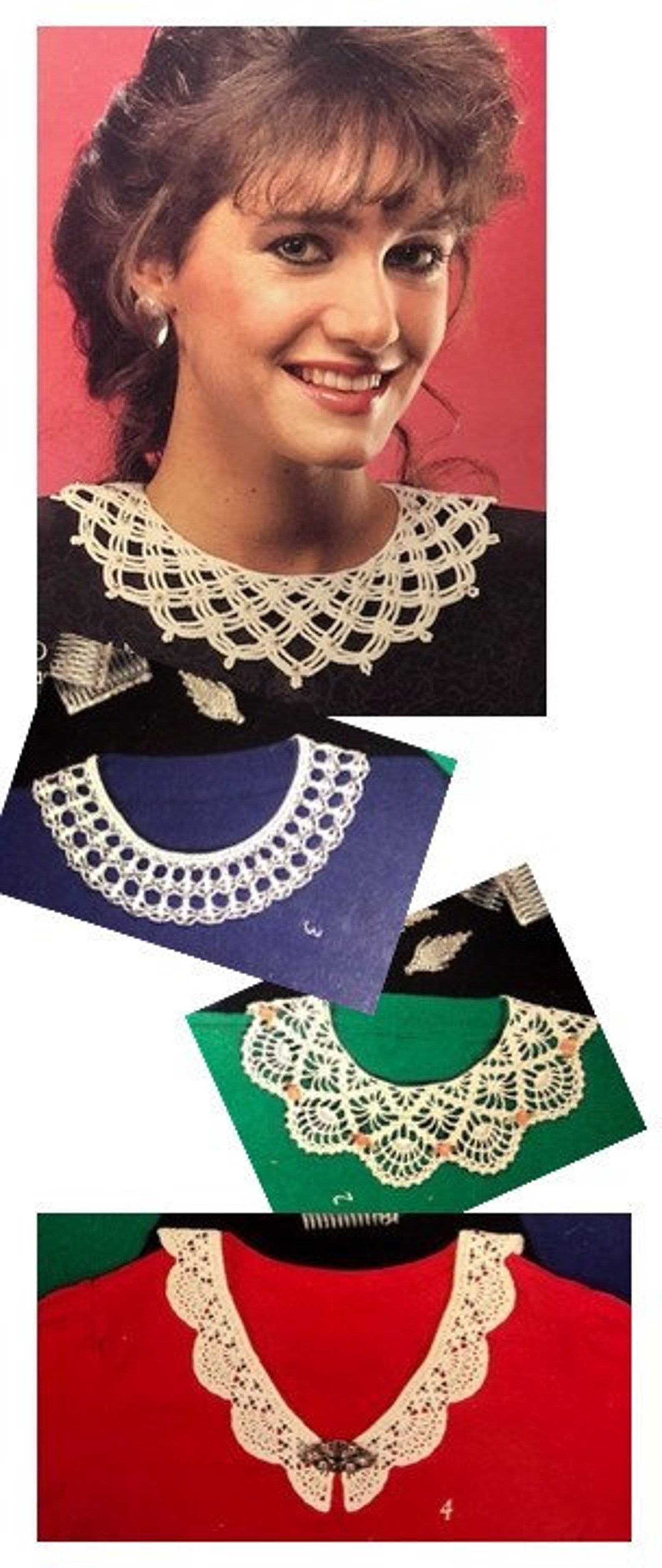 4 Crochet Collar Pattern Vintage Lace Jewelry Detachable Victorian ...
