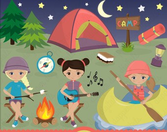 Camping Clipart Commercial Use Vector Graphics Digital Clip - Etsy