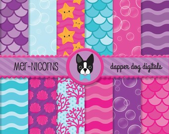PINK & NAVY BLUE Watercolor Digital Paper Pack Commercial Use | Etsy