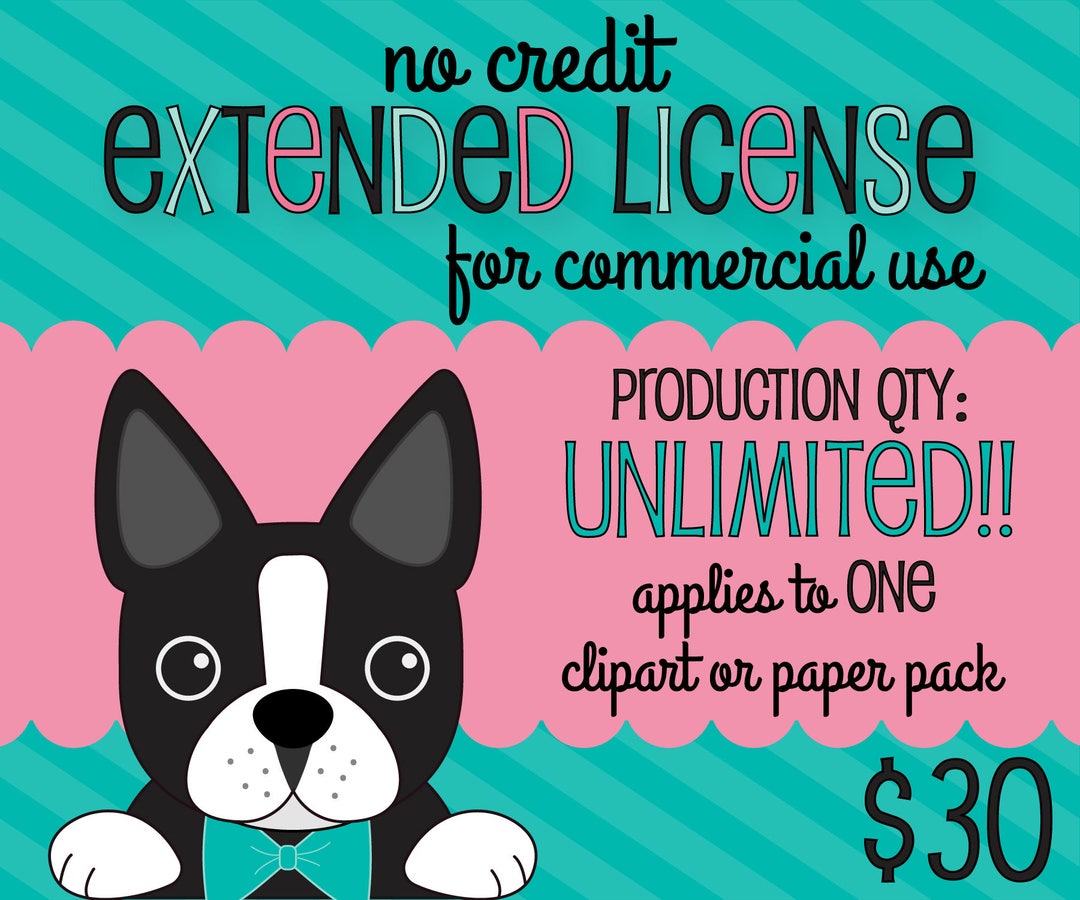 No Credit Extended Commercial License UNLIMITED - Etsy Canada