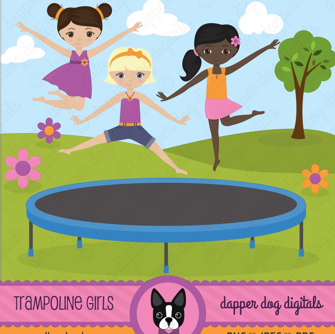 Trampoline Clipart Pack Commercial Use, Vector Images, Digital Clip Art ...