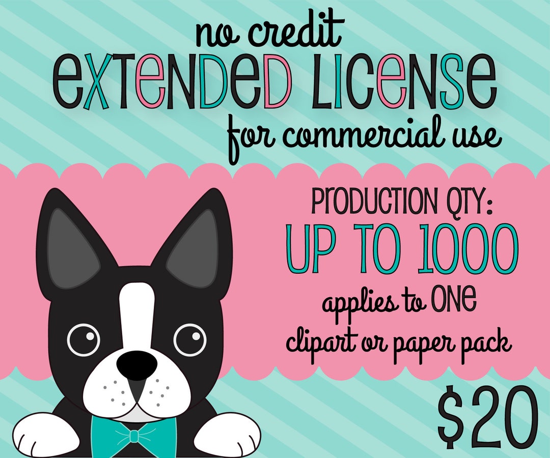 No Credit Extended Commercial License up to 1000 Units - Etsy