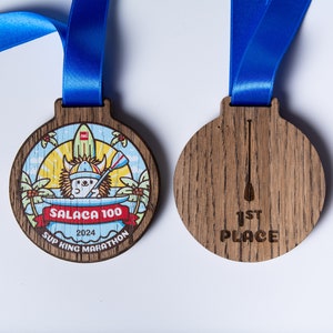 Custom Wooden Sports Medals Made of Oak Wood, Personalized, SUP ...