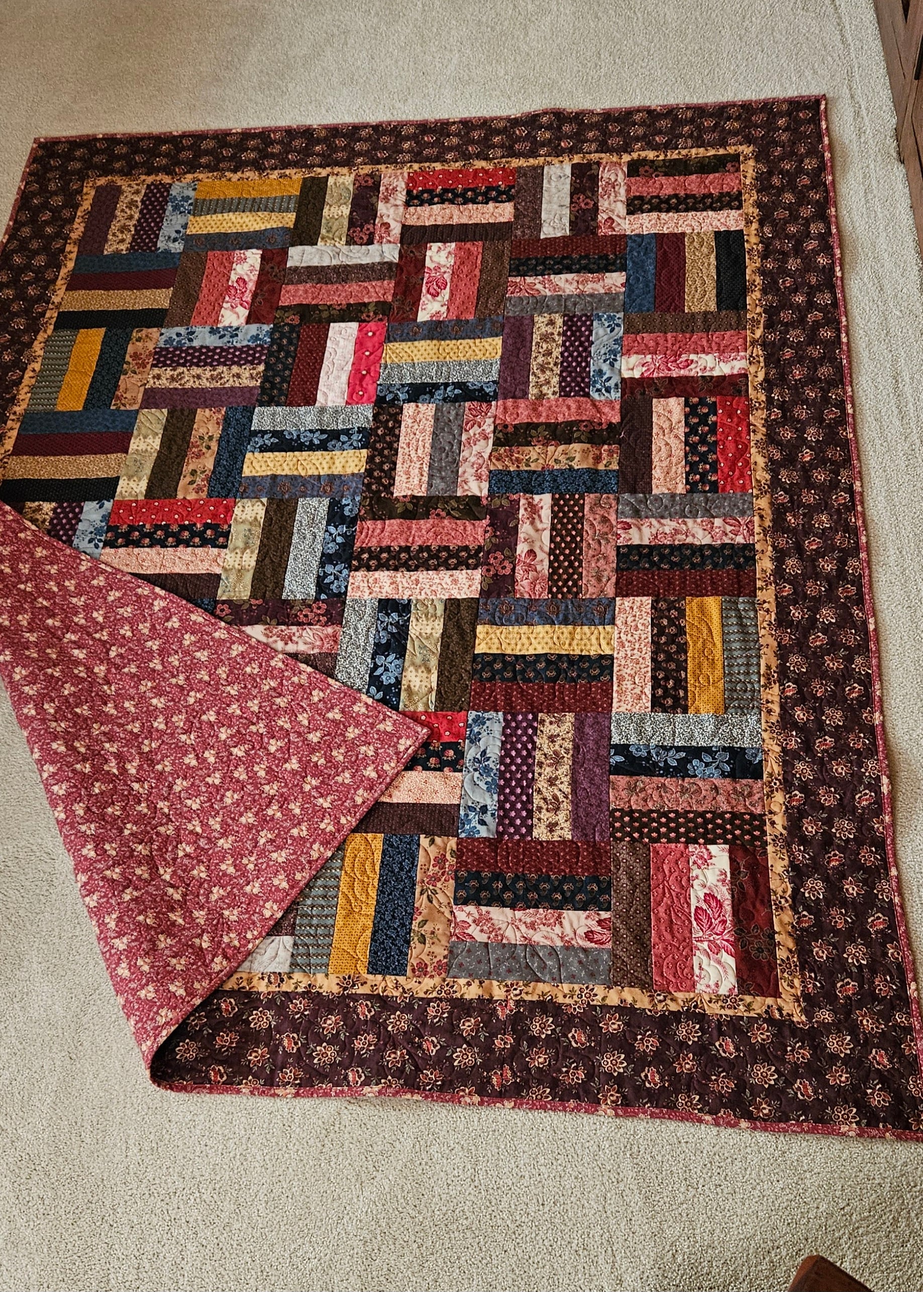 Civil War Era Reproduction Quilt Generous Size at 60 in X 76 Inches ...