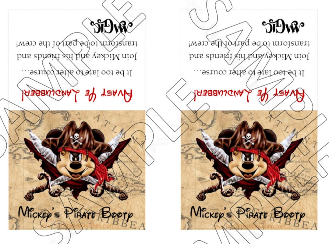 Print & Cut Customized Pirate Theme Gift Tags **PRINT AT HOME** - Etsy