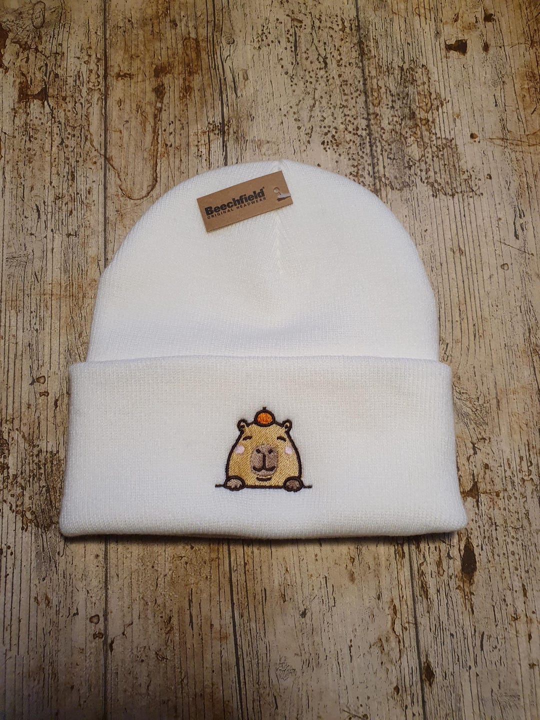 Cute Kawaii Capybara Embroidered Beanie Bobble Winter Hat Gift Idea - Etsy