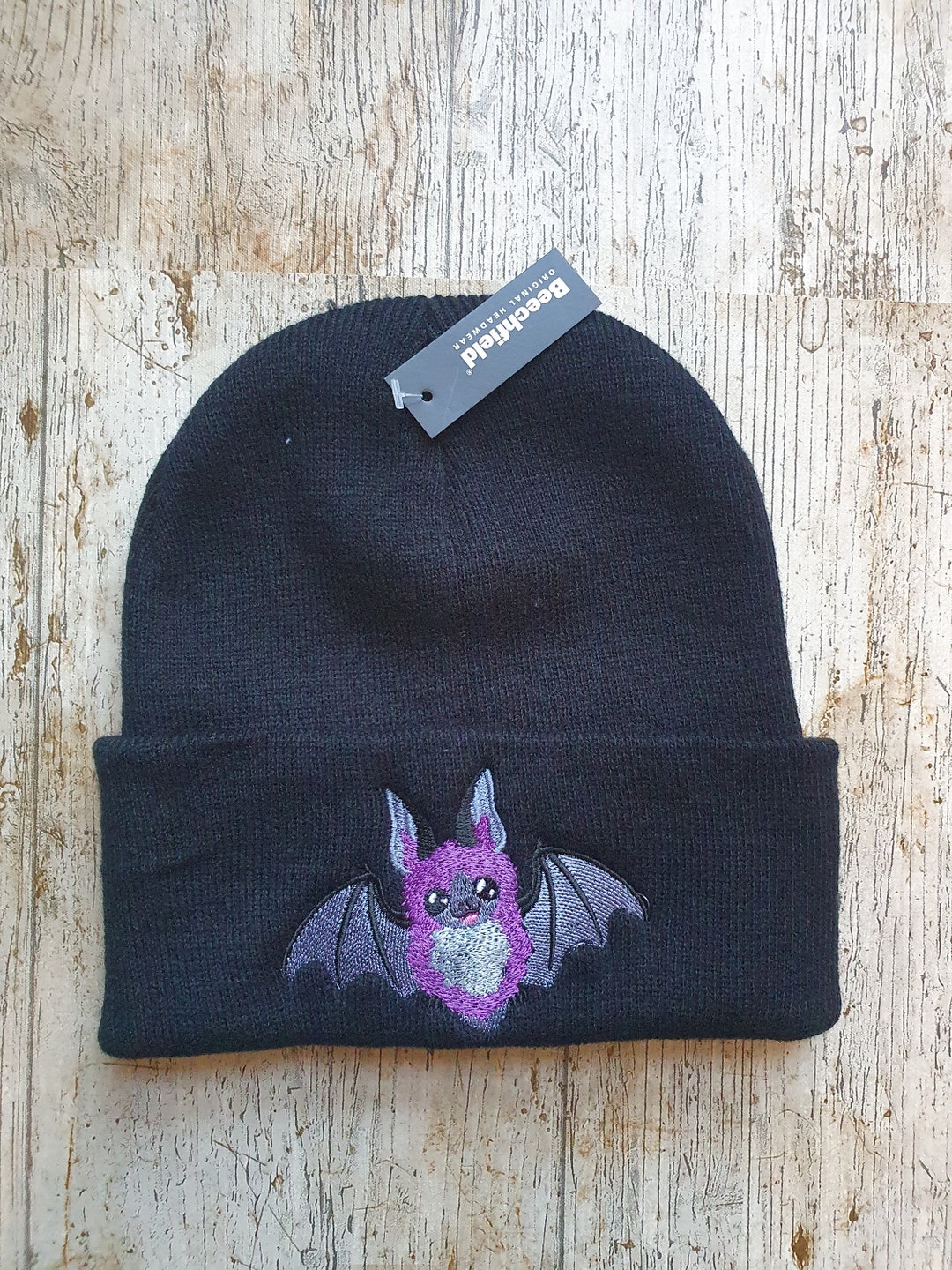 Halloween Cute Bat Beanie Hat Custom Embroidered Creepy Girls Gothic ...