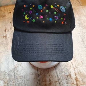 Space Cosmic Galactic Solar System Embroidered Black Unisex Cap Science ...
