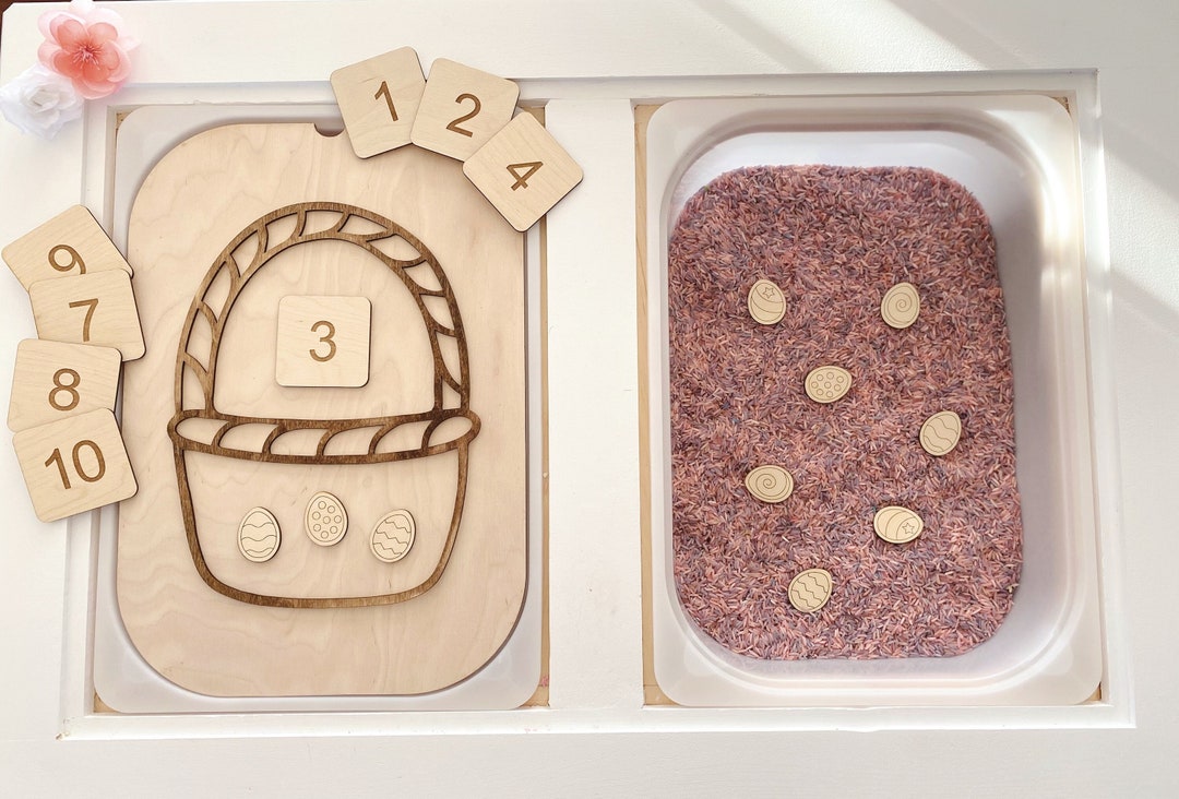 TROFAST Lid Insert | Flisat Insert | Easter Egg Counting Sensory Table ...