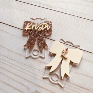 Tumbler Bow Name Plate | H2.0 Name Plate | Custom Tumbler Topper ...