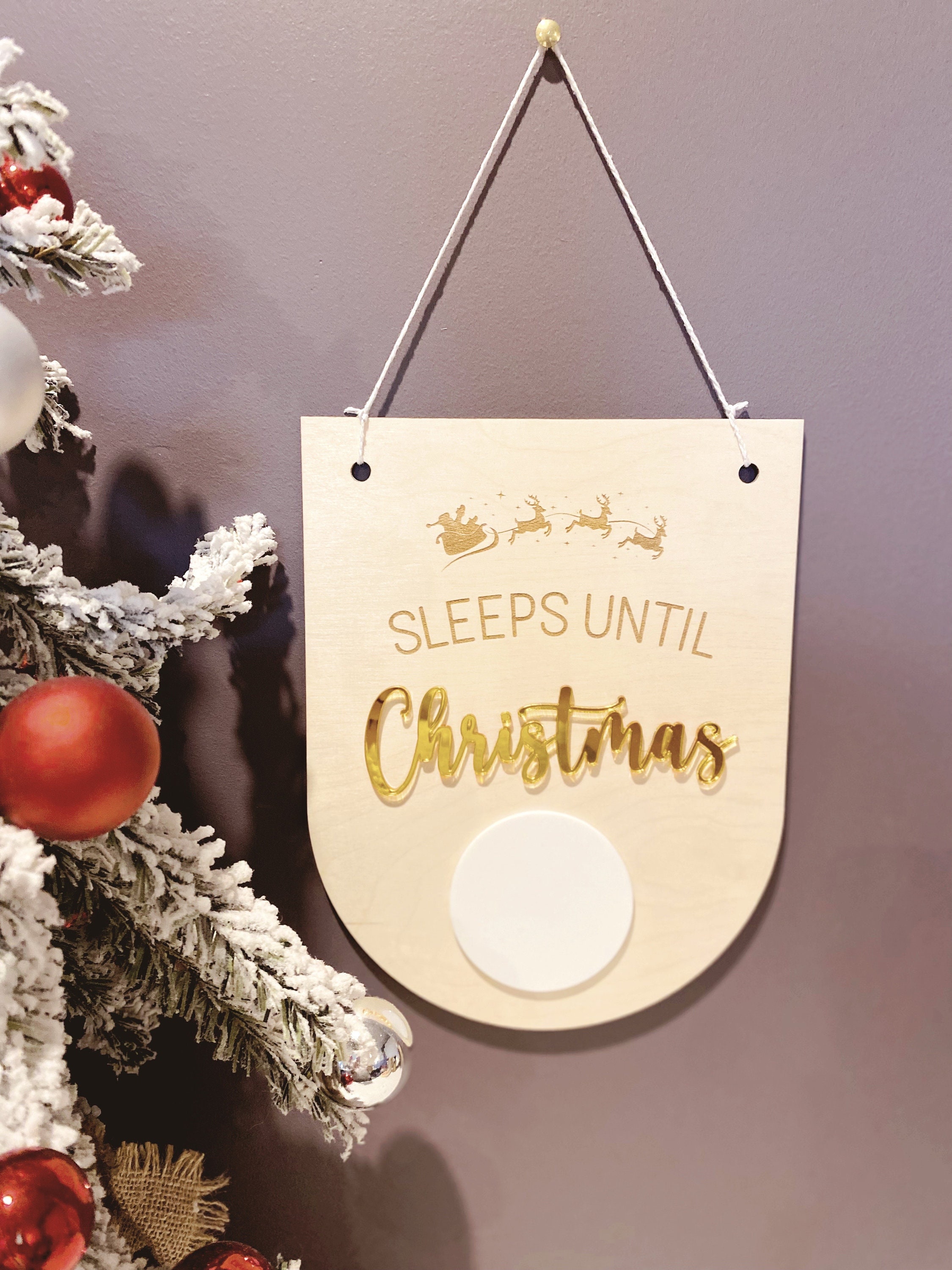 Christmas Countdown Dry Erase Sign | Sleeps Until Christmas Countdown ...