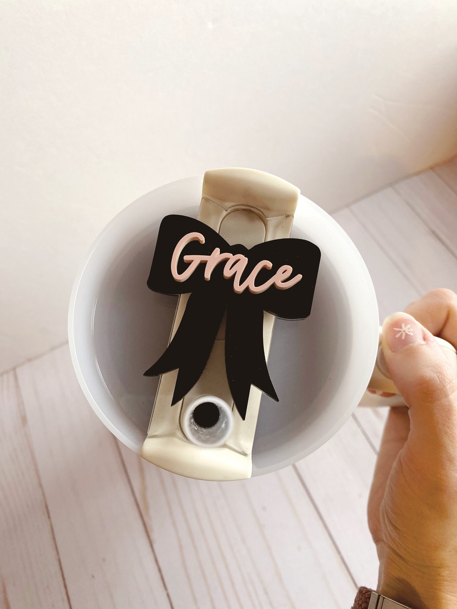 Tumbler Bow Name Plate | H2.0 Name Plate | Custom Tumbler Topper ...