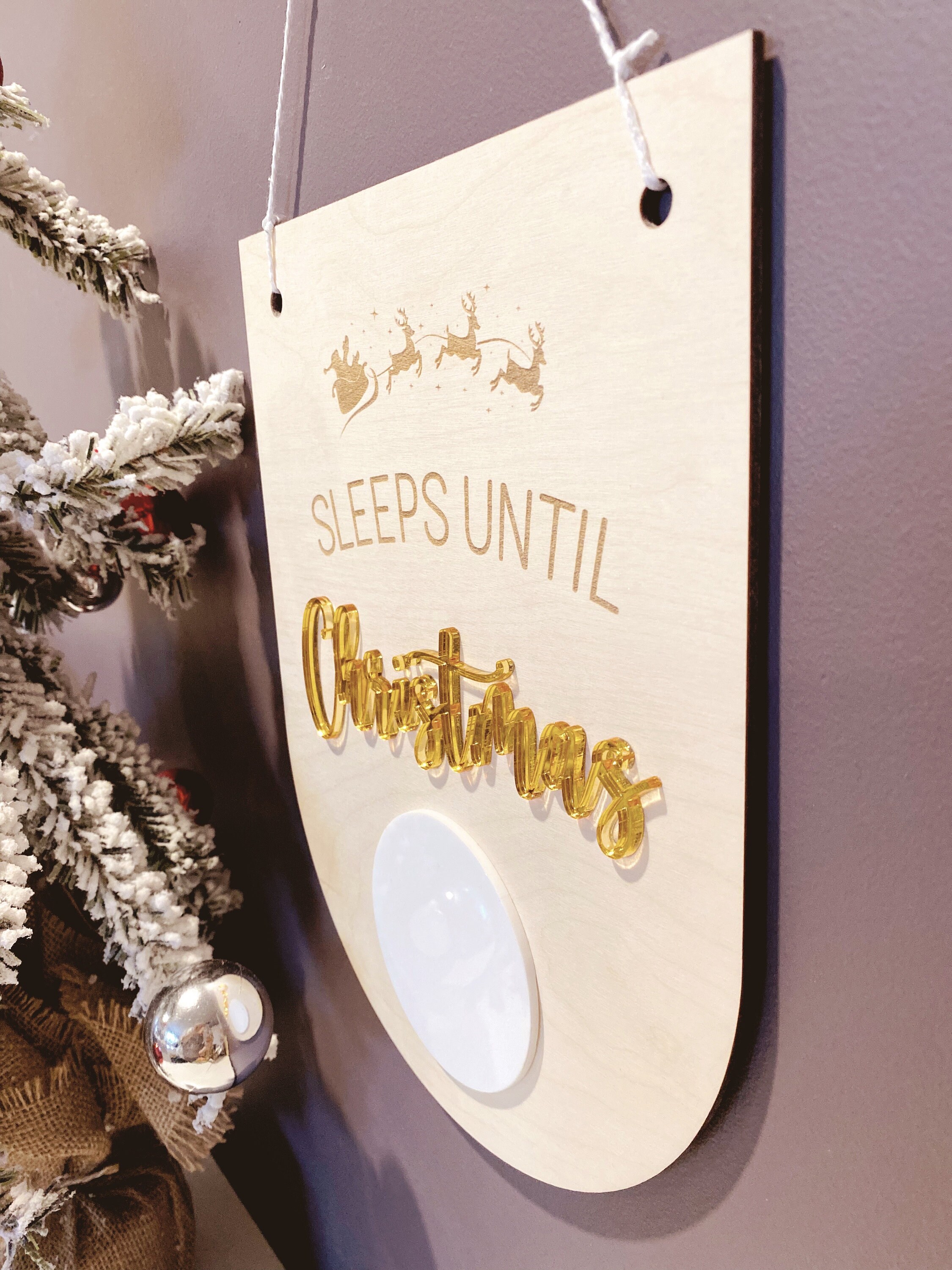 Christmas Countdown Dry Erase Sign | Sleeps Until Christmas Countdown ...