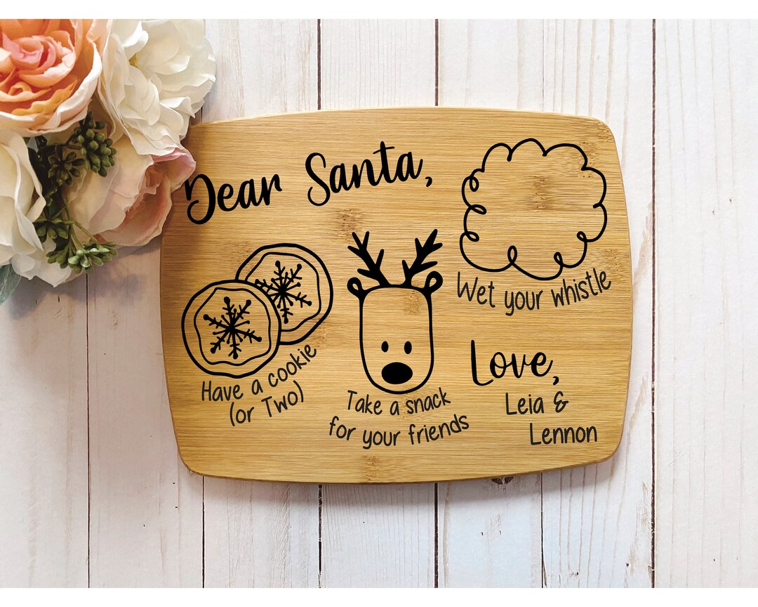 Dear Santa Board | Personalized Cutting Board | Santa Cutting Board ...