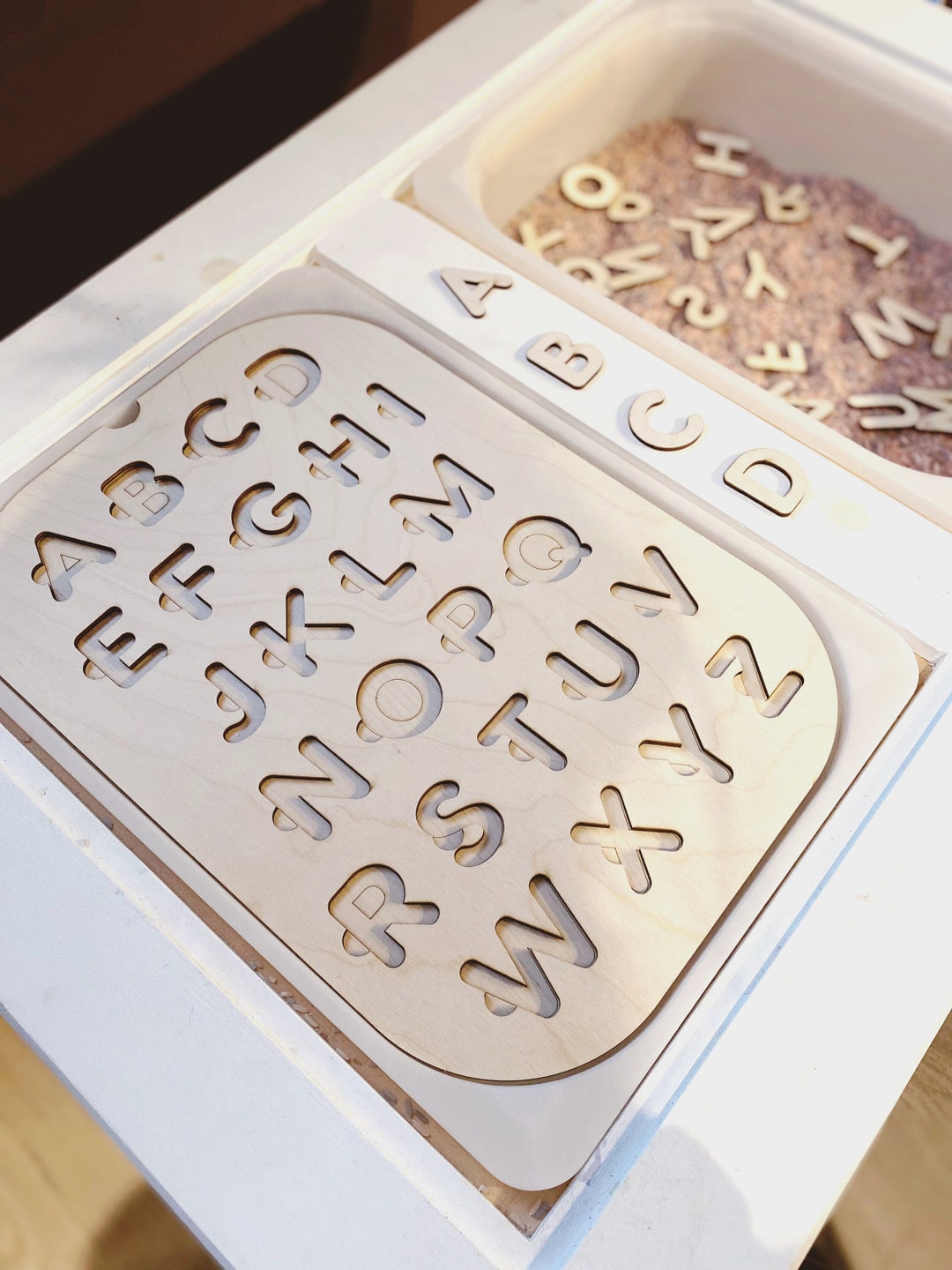 Large TROFAST Uppercase Lid Insert (wood Letters Included) | Sensory ...