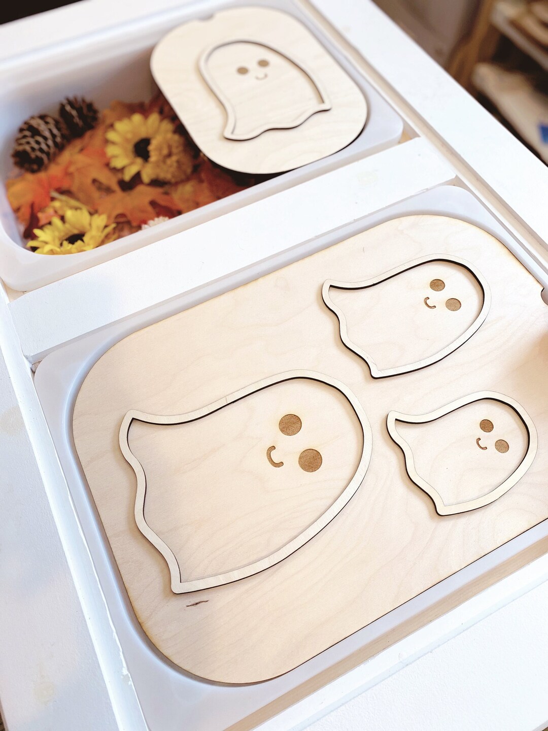 Ghost TROFAST Lid Insert | Sensory Table Lid | Halloween Trofast Insert ...