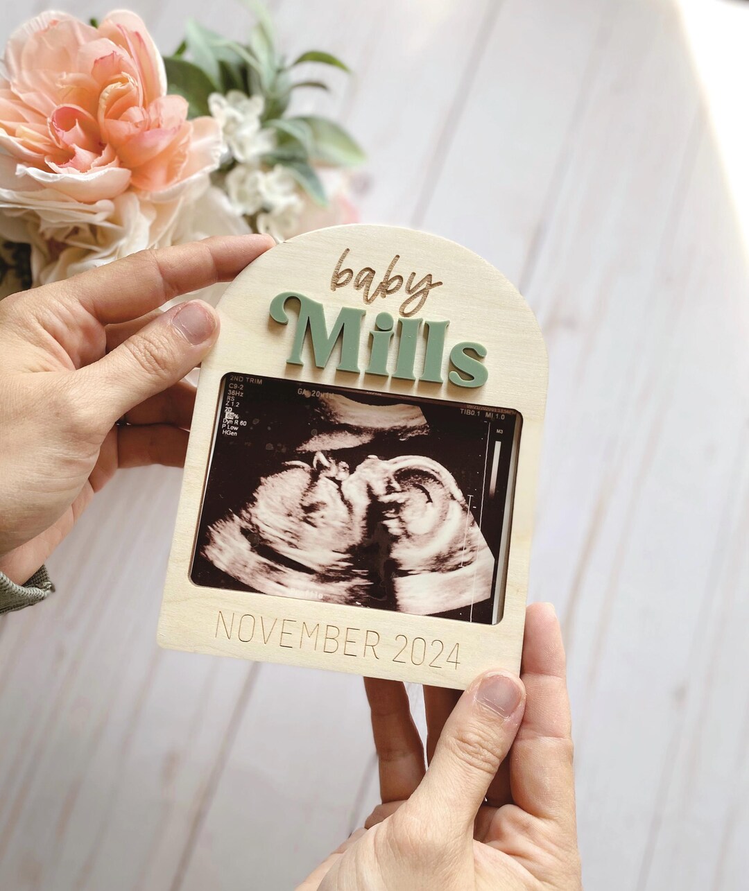Pregnancy Announcement 2025 | Ultrasound Photo Frame | Baby Photo Prop ...