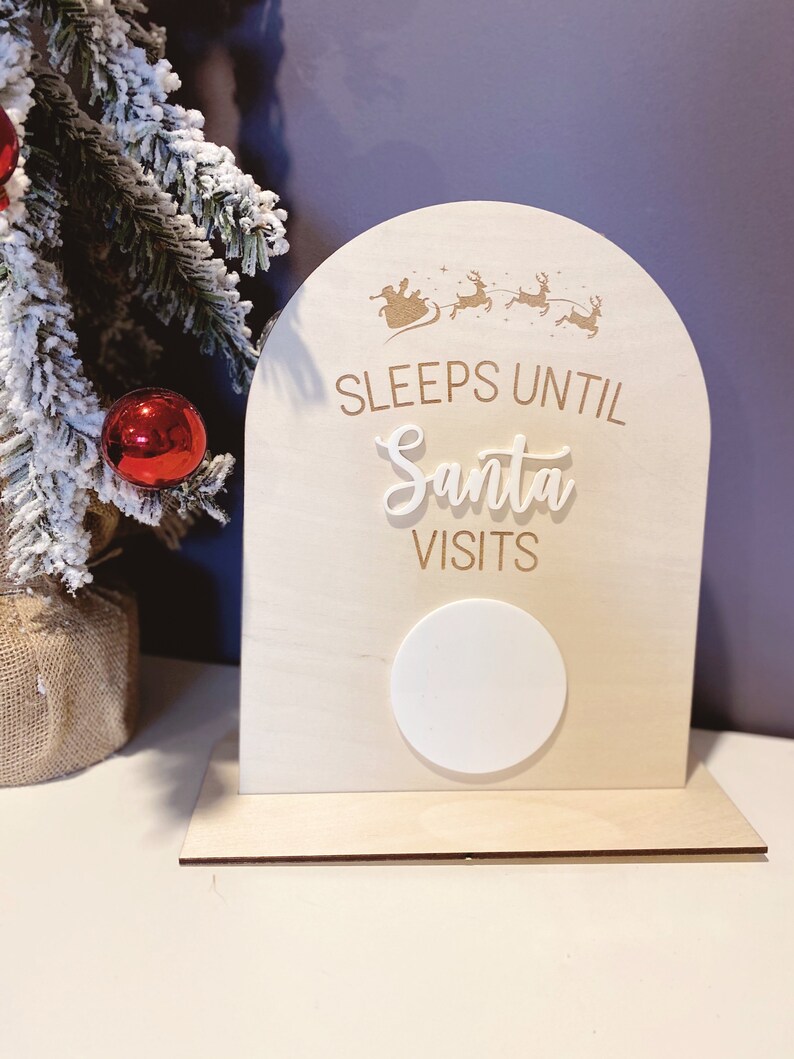Christmas Countdown Dry Erase Sign | Sleeps Until Christmas Countdown ...