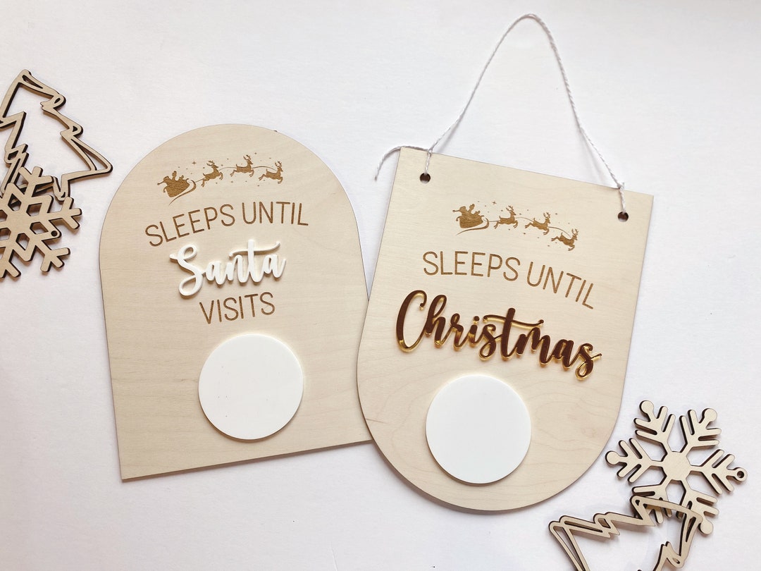 Christmas Countdown Dry Erase Sign | Sleeps Until Christmas Countdown ...