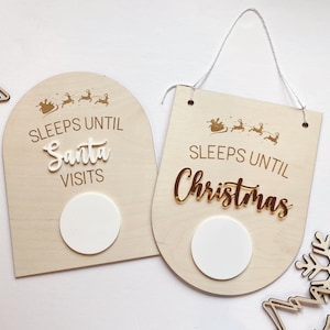 Christmas Countdown Dry Erase Sign | Sleeps Until Christmas Countdown ...
