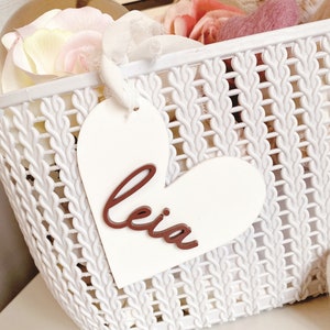 Heart Name Tag 2024 Valentine Name Tag Acrylic Name Tag Wood Heart Tag ...