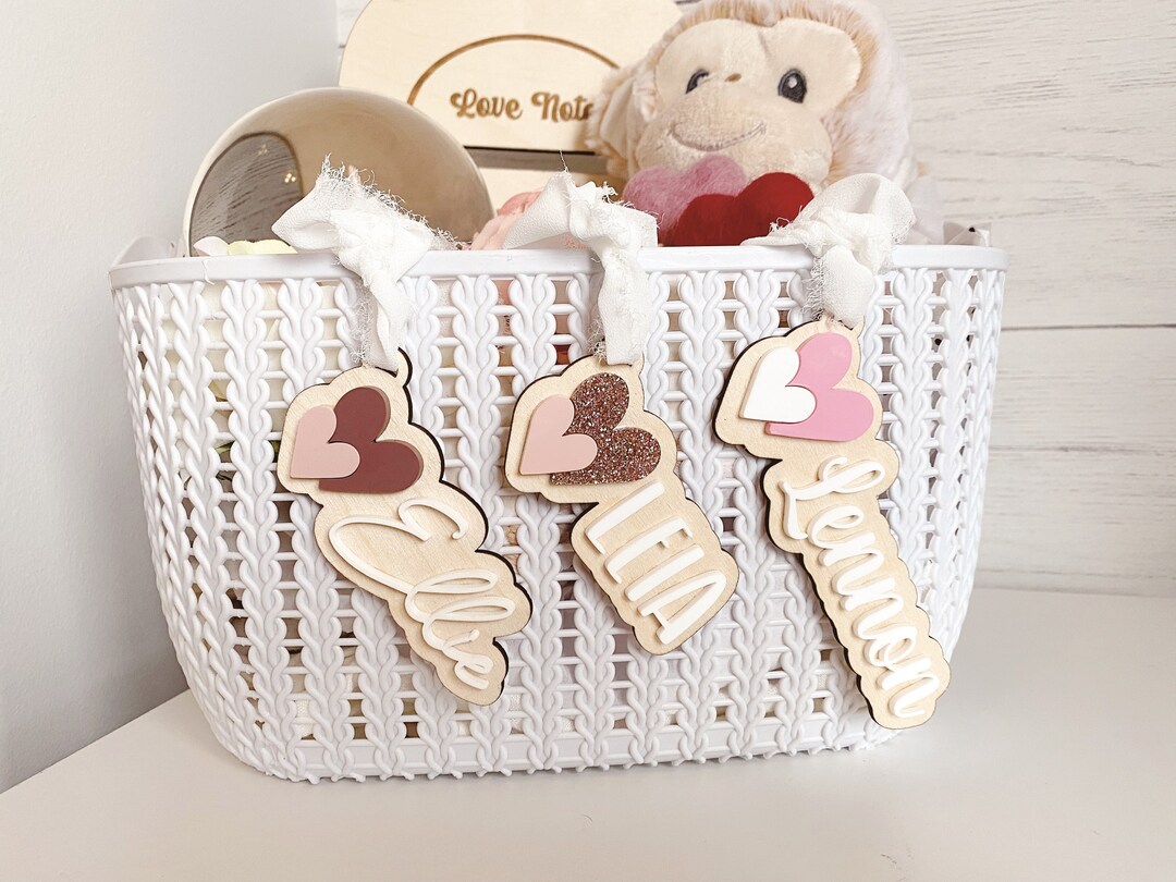 Heart Name Tag 2024 Valentine Name Tag Acrylic Name Tag Wood Heart Tag ...