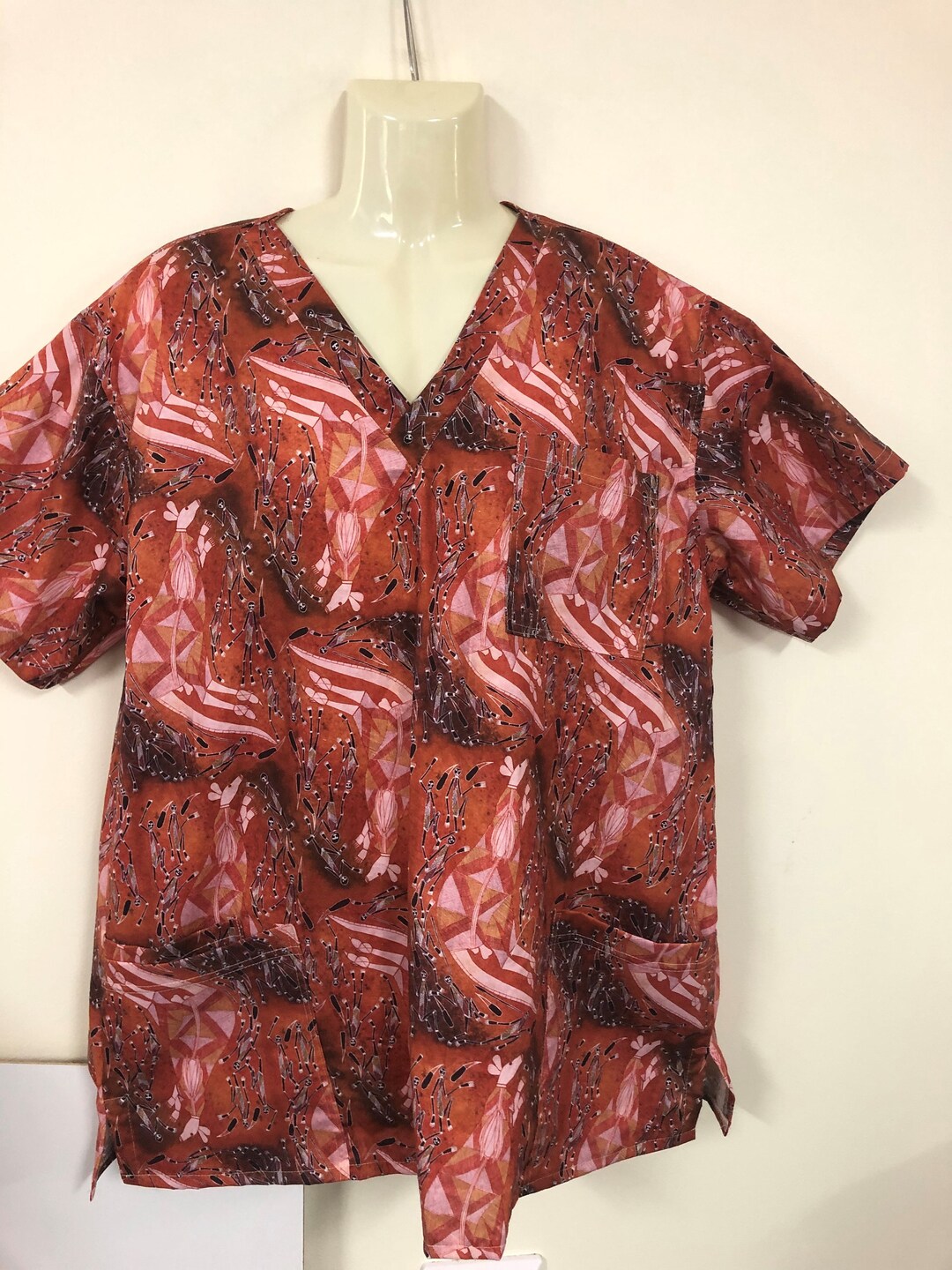 Nurse Scrub Top 2xlarge Aboriginal Theme - Etsy