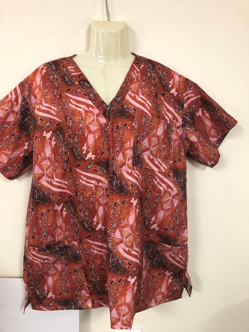 Nurse Scrub Top 2xlarge Aboriginal Theme - Etsy Australia